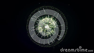 Abstract Energy Lines Inside Sphere on Black Background. Animation ...