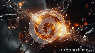 Abstract Explosion In Space With Rocks And Stones Burst In Flame, Sci ...