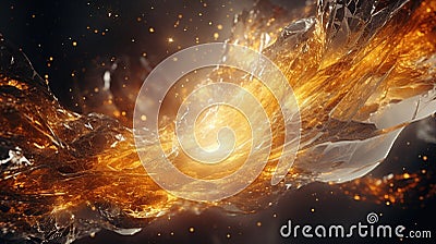 Abstract Explosion In Space With Rocks And Stones Burst In Flame, Sci ...