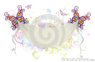 Abstract Floral Butterfly Banner Background Royalty Free Stock Photo ...