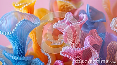 Abstract Floral Composition Of Foamy Creatures Looking Like Sea Weed On ...