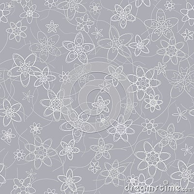Abstract Flowers Floral Grey Seamless Background Stock Photo - Image ...