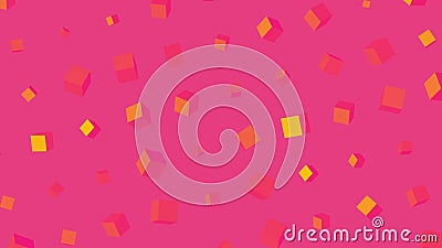 Abstract Full HD Loop Animated Pattern Spinning Cubes. Pink Background ...