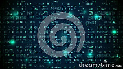 Abstract Futuristic Electronic Circuit Board with Binary Code, Neural ...