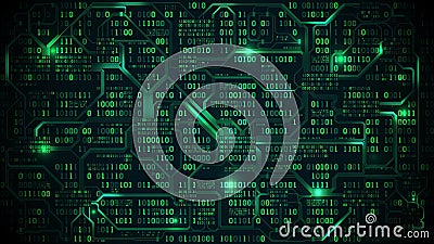 Abstract Futuristic Electronic Circuit Board with Binary Code, Neural Network and Big Data - an ...