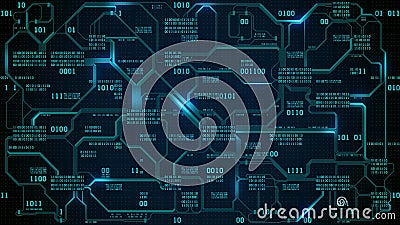 Abstract Futuristic Electronic Circuit Board with Binary Code, Neural Network and Big Data - an ...