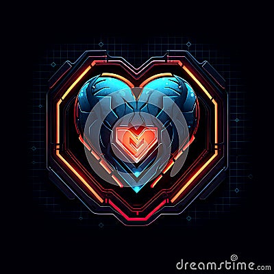 Abstract Futuristic Logo Icon, Neon Glowing Effect, Emblem Design Template On Black Background ...