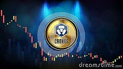 Futuristic Technology Background Of Cronos CRO Price Graph Chart Coin ...