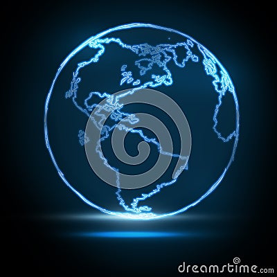 Abstract Glowing World Map Stock Photo | CartoonDealer.com #30694164