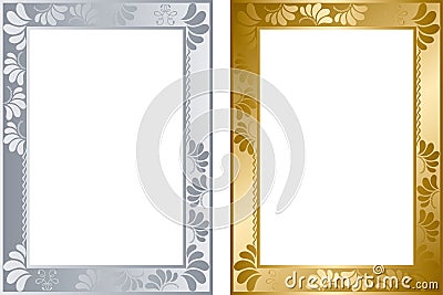 Abstract Gold And Silver Frame Stock Image - Image: 14584521