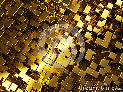 Abstract Golden Cubes Background Stock Photo - Image: 16918210