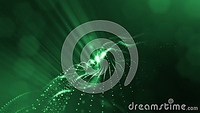 Abstract Green Background As a Loopable Sequence with Glow Particles and Depth of Field. 3d ...