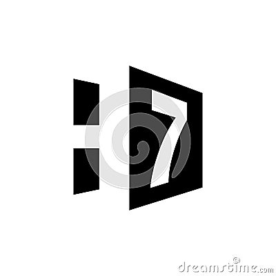 Abstract H7 Seven Logo Vector Graphic Design With Star Symbol Sign ...
