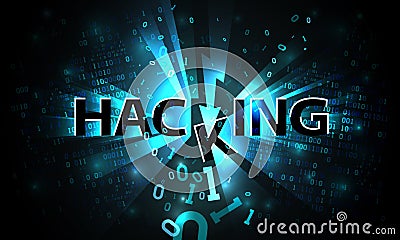 Abstract Hacking System, Hacker Attack, Broken Falling Binary Code, Matrix Background With ...