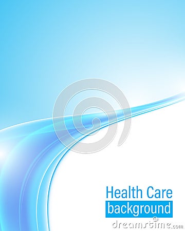 Abstract Health Care Background Flyer Cover Page Design Blue Wave ...