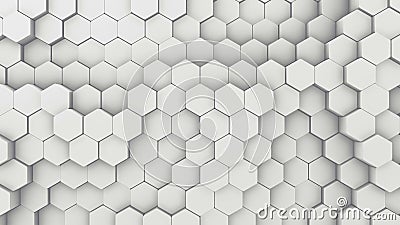 Abstract Hexagon Geometric Intro. Animated Surface Loop Footage. Light Hexagonal Grid Pattern ...