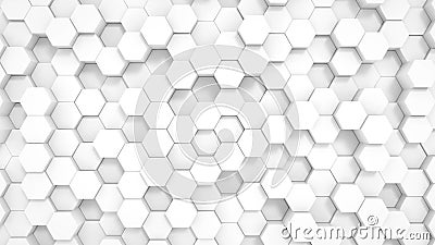 Abstract Hexagon Geometric Surface Loop, Minimal White Hexagonal Grid Pattern Stock Footage ...