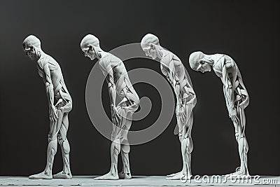 Abstract Human Evolution From Past To Future Showing Stages Of Humanity ...