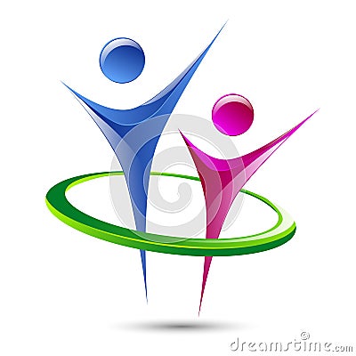 Abstract Human Figures Vector Logo Template Stock Vector - Image: 48171466