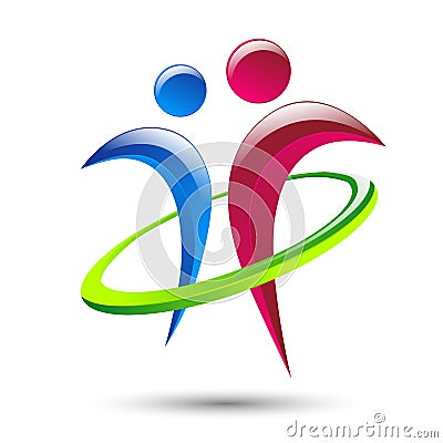 Abstract Human Figures Vector Logo Template Stock Vector - Image: 48185382