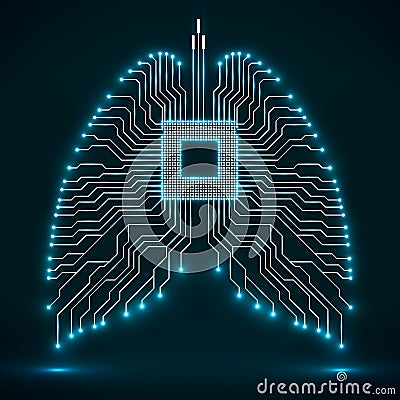 Abstract Human Lung, Technology Background Vector Illustration ...