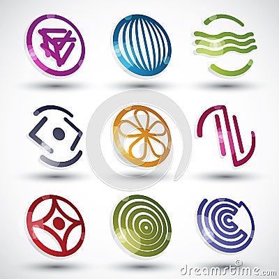 Abstract Icons Of Different Shapes Vector Set. | CartoonDealer.com ...