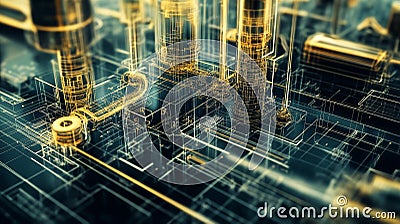 Abstract Industrial Background, Complex Production Process Stock ...