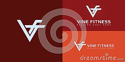 Abstract Initial Triangle Letters VF Or FV Logo In Silver White Color ...