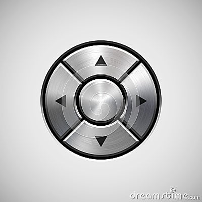 Abstract Joystick Button With Metal Texture Vector Illustration ...