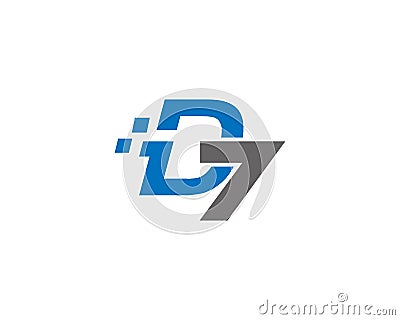 Abstract Letter D7, 7D Premium Logo Design. Vector Illustration ...