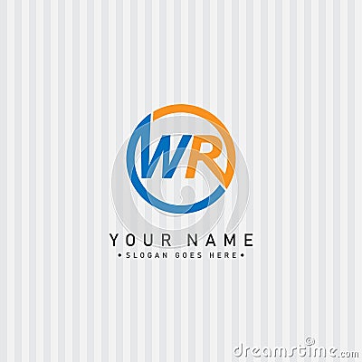 Abstract Letter WR Logo - Initial Monogram Template For Alphabet W And ...