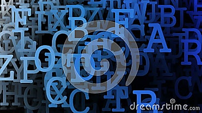 Abstract Letters in Blue Color Stock Footage - Video of learning, text ...