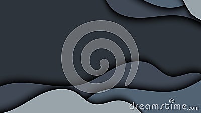 Abstract Liquid Paper Cut Shape Stye On Dark Background Vector ...