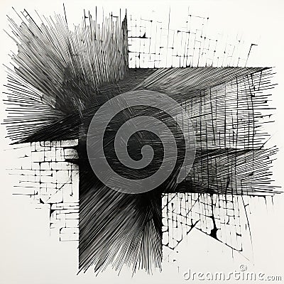 Abstract Lithography Art With Random Pencil Doodle Lines Texture ...