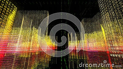 Abstract Matrix Geometric Motion Background. Animation. Rain Of Binary Numbers Falling Down ...