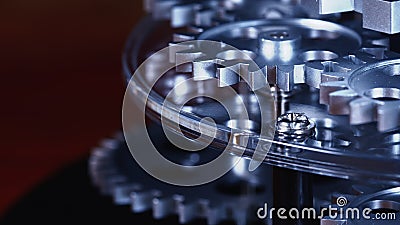 Abstract Mechanic Turning Industrial Clock Gears Stock Video - Video of ...