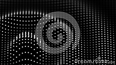 Abstract Mesh Wave Pattern of White Dots on a Black Background. Stock ...