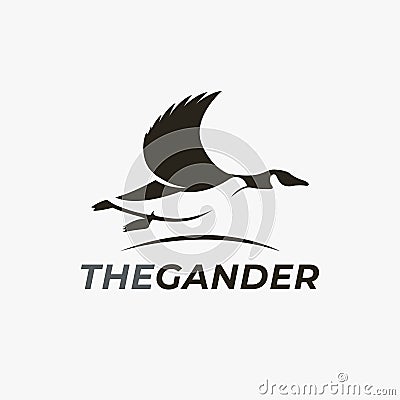 Abstract Minimalist Flying Gander Logo Icon Vector | CartoonDealer.com ...