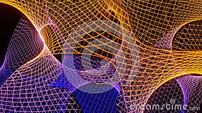 Abstract Modern Loop Rotating Blue Pink Orange Grid Effect Animation ...
