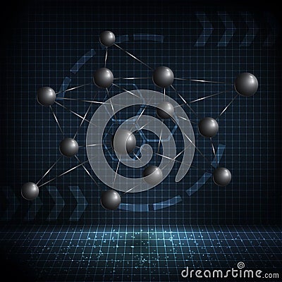 Abstract Molecule Design. Atom Structure Cartoon Vector | CartoonDealer ...