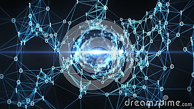 Flying through Digital Binary Polygon Plexus Data Networks Stock Video - Video of hitech, lines ...