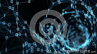 Flying through Digital Binary Polygon Plexus Data Networks Stock Video - Video of hitech, lines ...