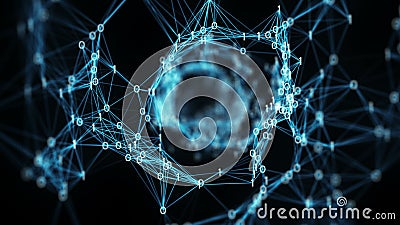 Flying through Digital Binary Polygon Plexus Data Networks Stock Video - Video of hitech, lines ...