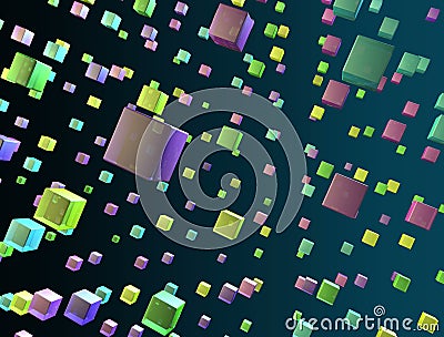 Abstract moving cubes stock footage. Video of color, background - 76652646