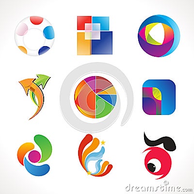 Abstract Multiple Colorful Logo Template Stock Image - Image: 29435721