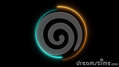 Abstract Neon Line Loop Animation Circle. 4K Stock Footage - Video of ...