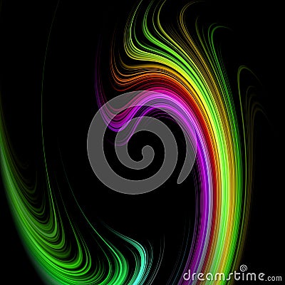 Abstract Object Created By Turning Colors Palete In Black Background ...