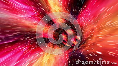 Orange Pink Hyper Space Warp Flight in Futuristic Sci-fi Stock Video ...