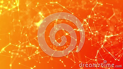 Abstract Orange Plexus Background Floating Structures High Tech Looping Background for Science ...