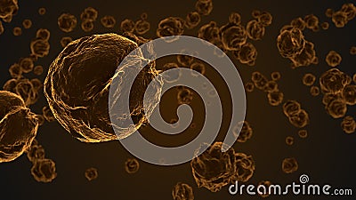 Abstract Orange Virus Cells Under Microscope Stock Footage - Video of ...